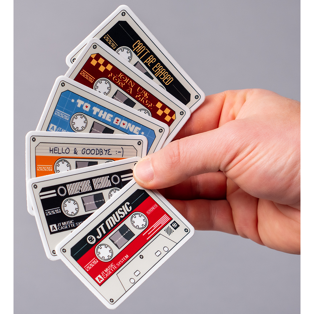 JT Music Cassette Sticker Pack – JT Music Merch